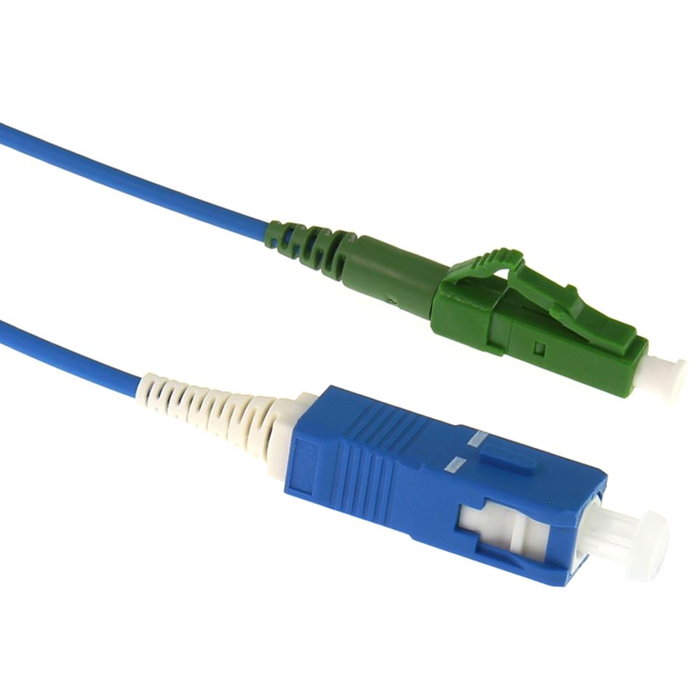 Fiberpatch simplex LC/APC-SC 5,0m LSZH FTTH blå 10/125 G657A2 - Alcadon AB
